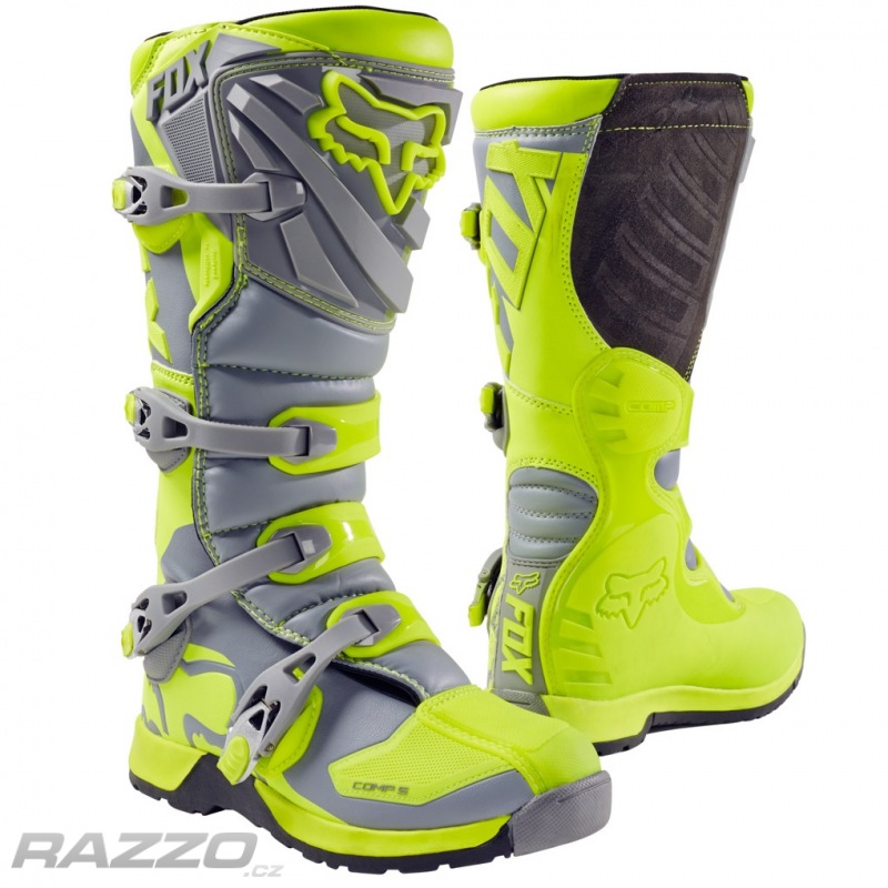 Pánské boty na motokros enduro FOX Comp 5 Boot Yellow Grey 2017 - Boty ...